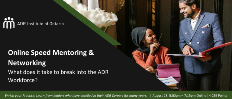 Speed Mentoring and Networking 2025 – The ADR Institute of Ontario